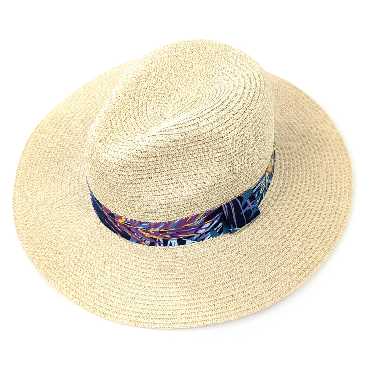 Folding Travel Panama Sun Hat with a Tropical Ribbon – thescarfgiraffe