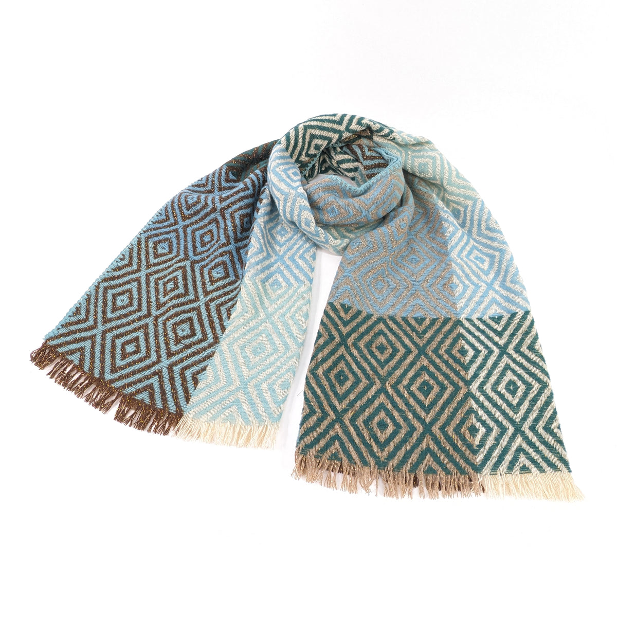 Nevsha - Sparkling Diamonds Blanket Scarf (65x180cm) - Blue/Green ...